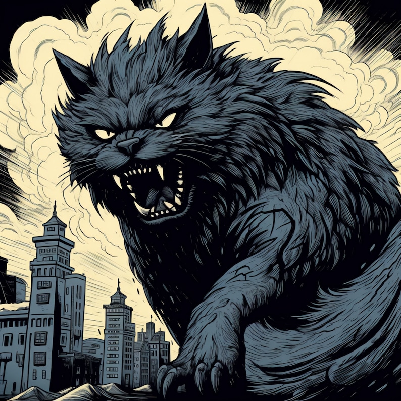 Catzilla JPG PNG Over 50 for Digital Download: Unleash Your Imagination ...