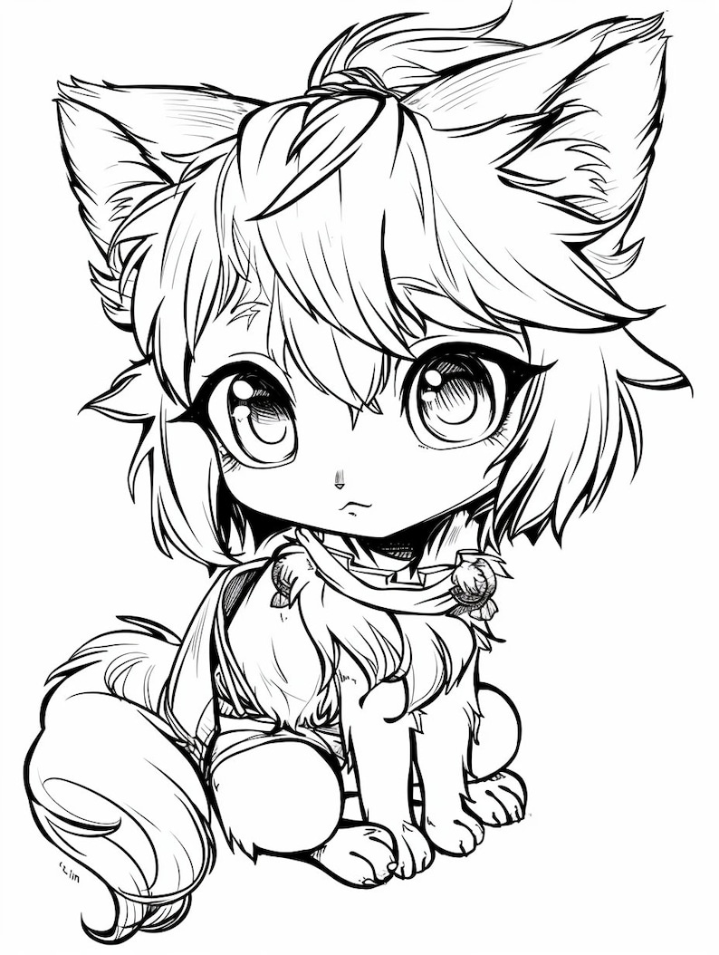 250 Adorable Anime Coloring Pages - Printable, Digital Download - Etsy