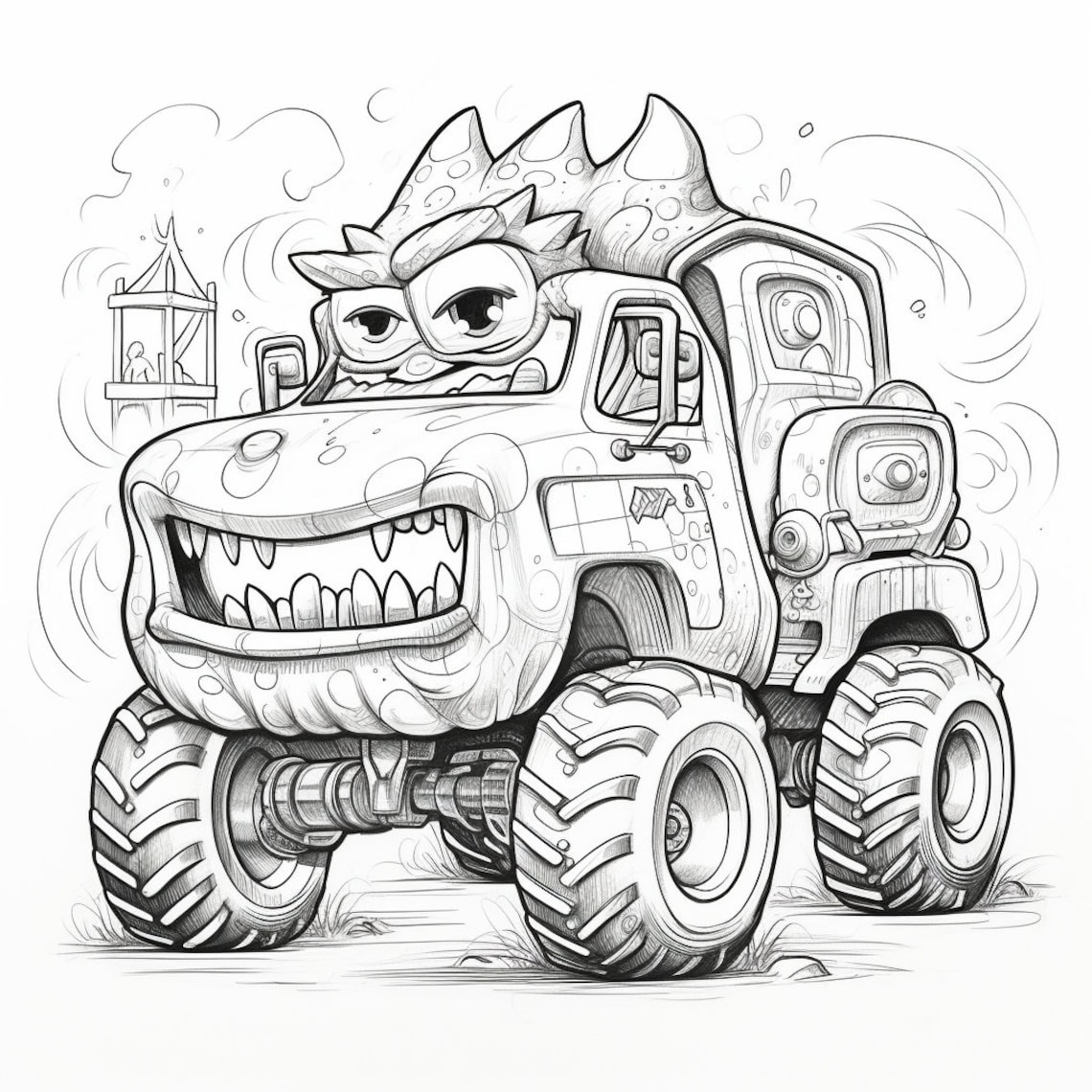 Over 90 Monster Truck Coloring Pages: Fuel Your Creativity! - Etsy