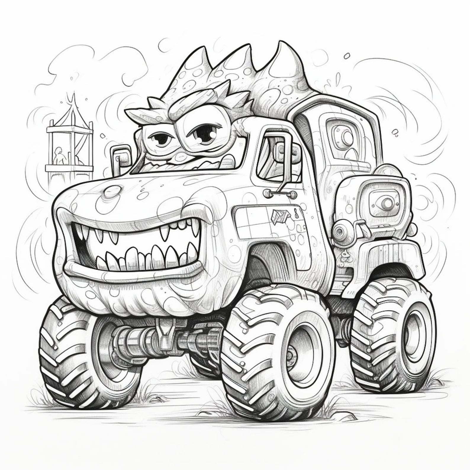 Over 90 Monster Truck Coloring Pages: Fuel Your Creativity! - Etsy
