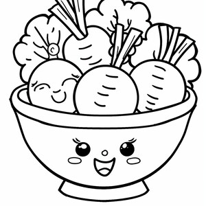 250+ Adorable Kawaii Food Coloring Pages - Printable, Digital Download ...
