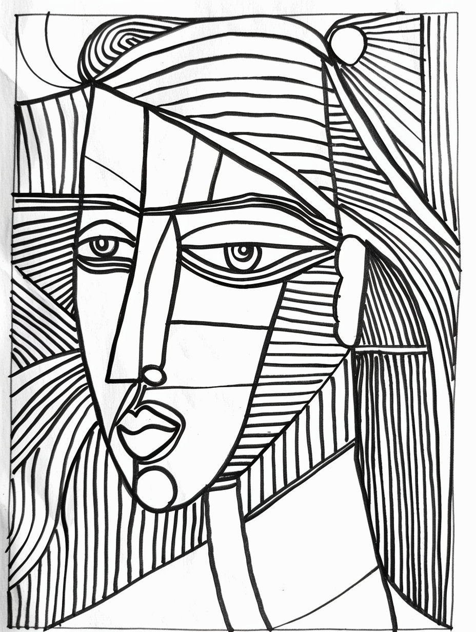 150 Unique Abstract Portrait Coloring Pages Digital Download Artistic ...