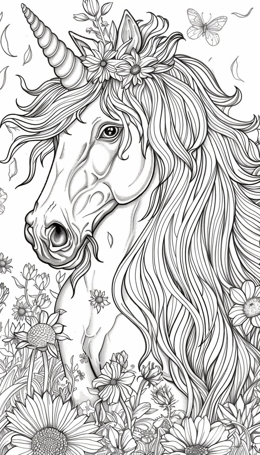 Magical Unicorn Coloring Adventure - Over 200 Pages Printable Digital ...