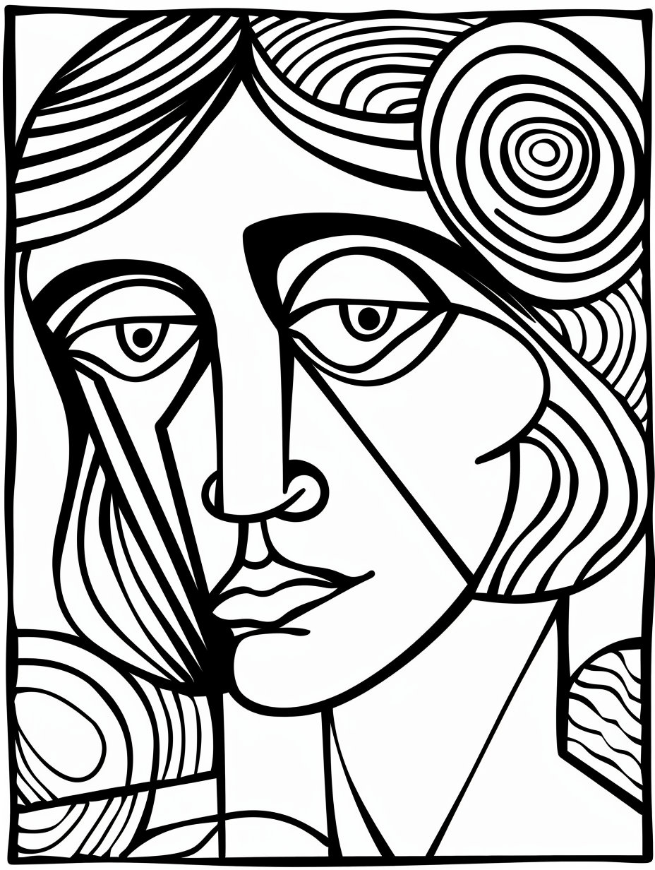 150 Unique Abstract Portrait Coloring Pages Digital Download Artistic ...