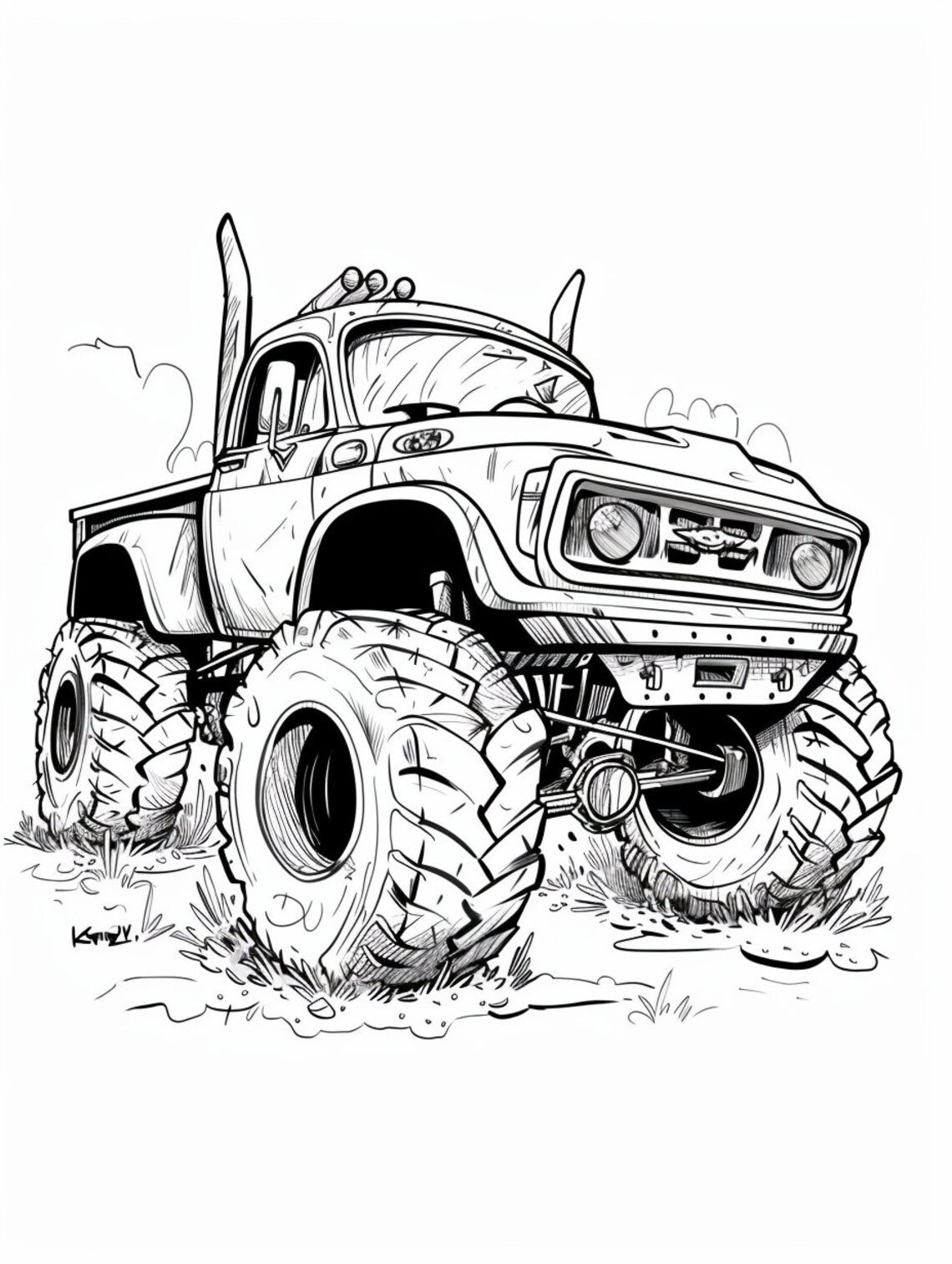 Over 200 Monster Truck Coloring Pages - Printable, Digital Download - Etsy