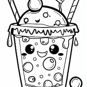 250+ Adorable Kawaii Food Coloring Pages - Printable, Digital Download ...