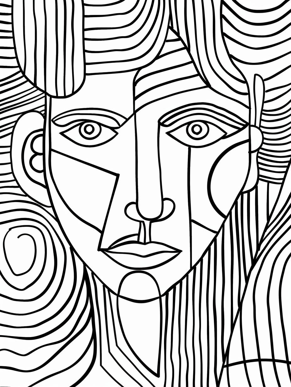 150 Unique Abstract Portrait Coloring Pages Digital Download Artistic ...