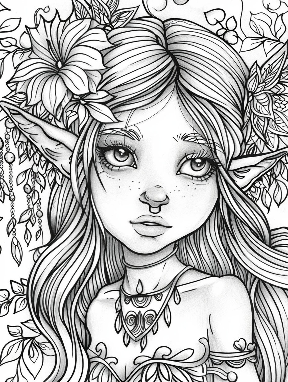 Over 100 Cute Fairy Girl Coloring Pages Printable, Digital Download - Etsy