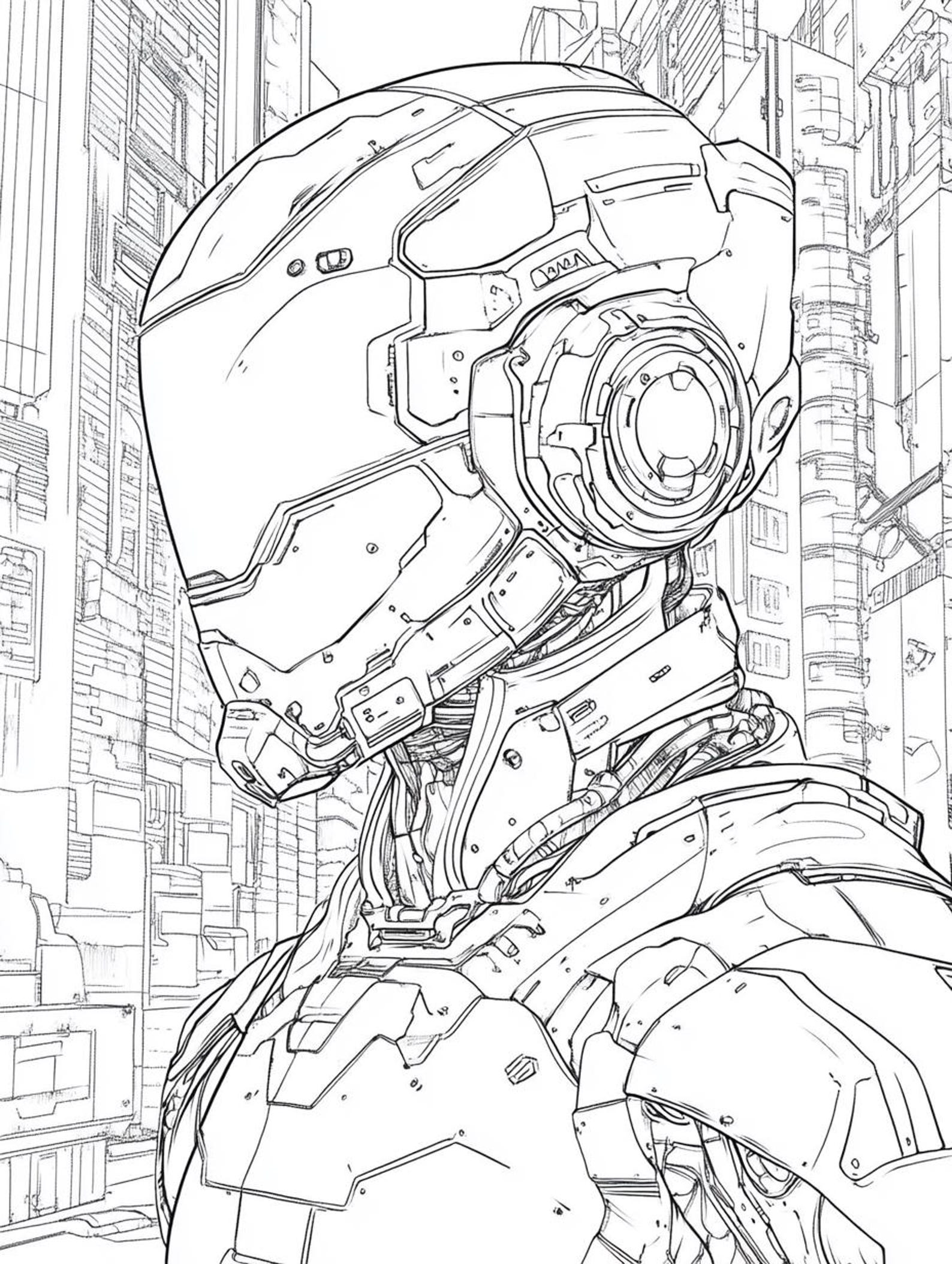 Cyberpunk Coloring Pages - Over 100 Futuristic & Dystopian Designs ...