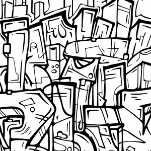 Over 200 Graffiti Coloring Pages - Printable, Digital Download Tattoo ...