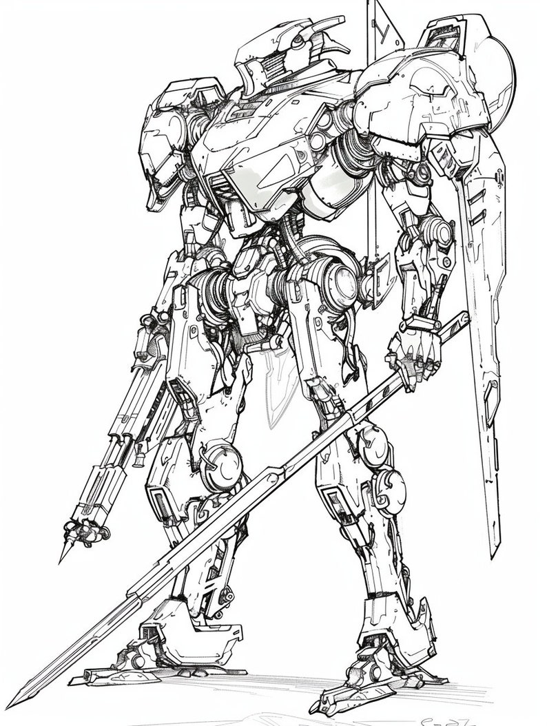 Gear Up 200 Printable Mecha Coloring Pages Digital Download - Etsy