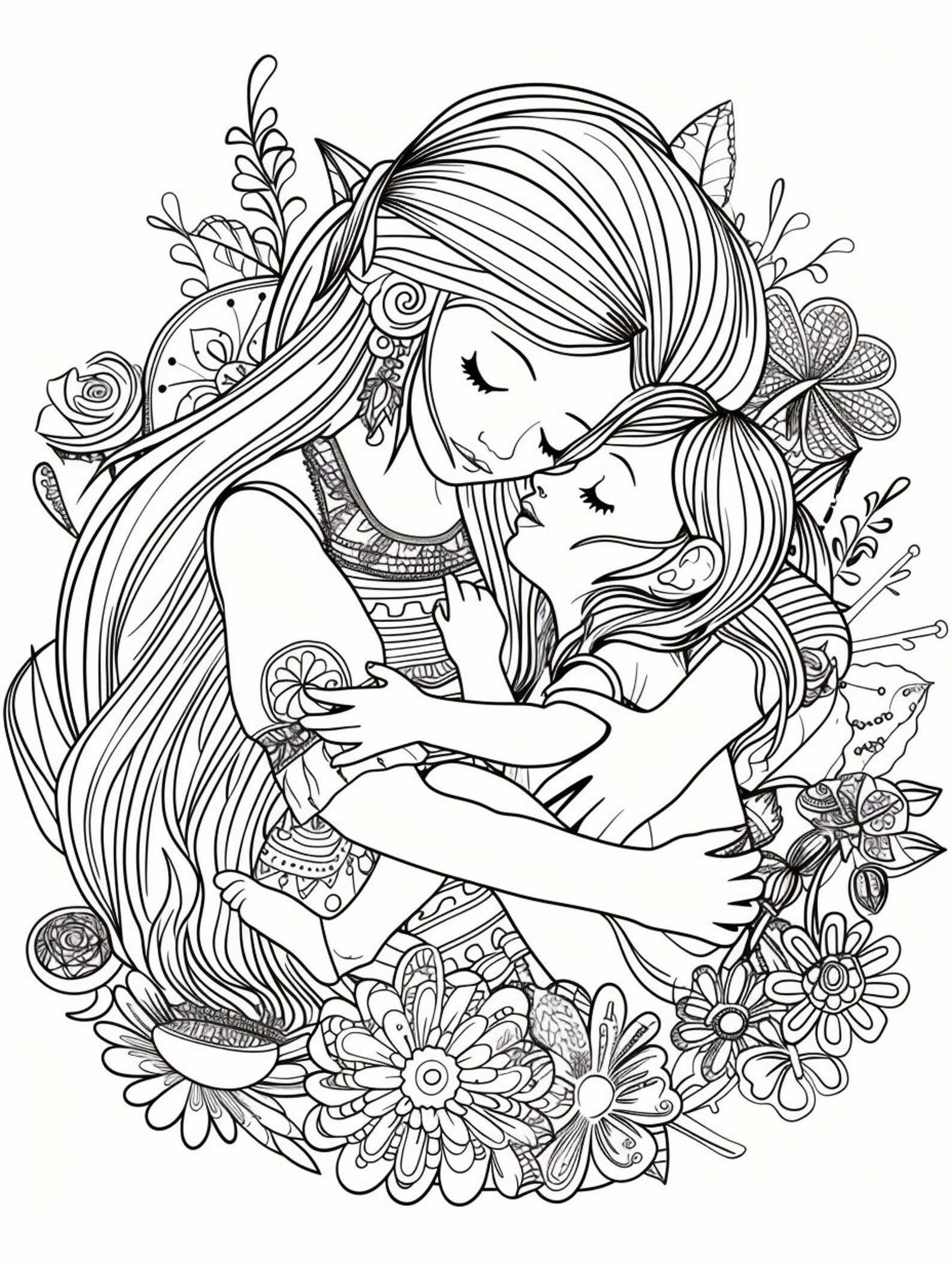 Celebrate Mom 150 Printable Mother's Day Coloring Pages Instant ...