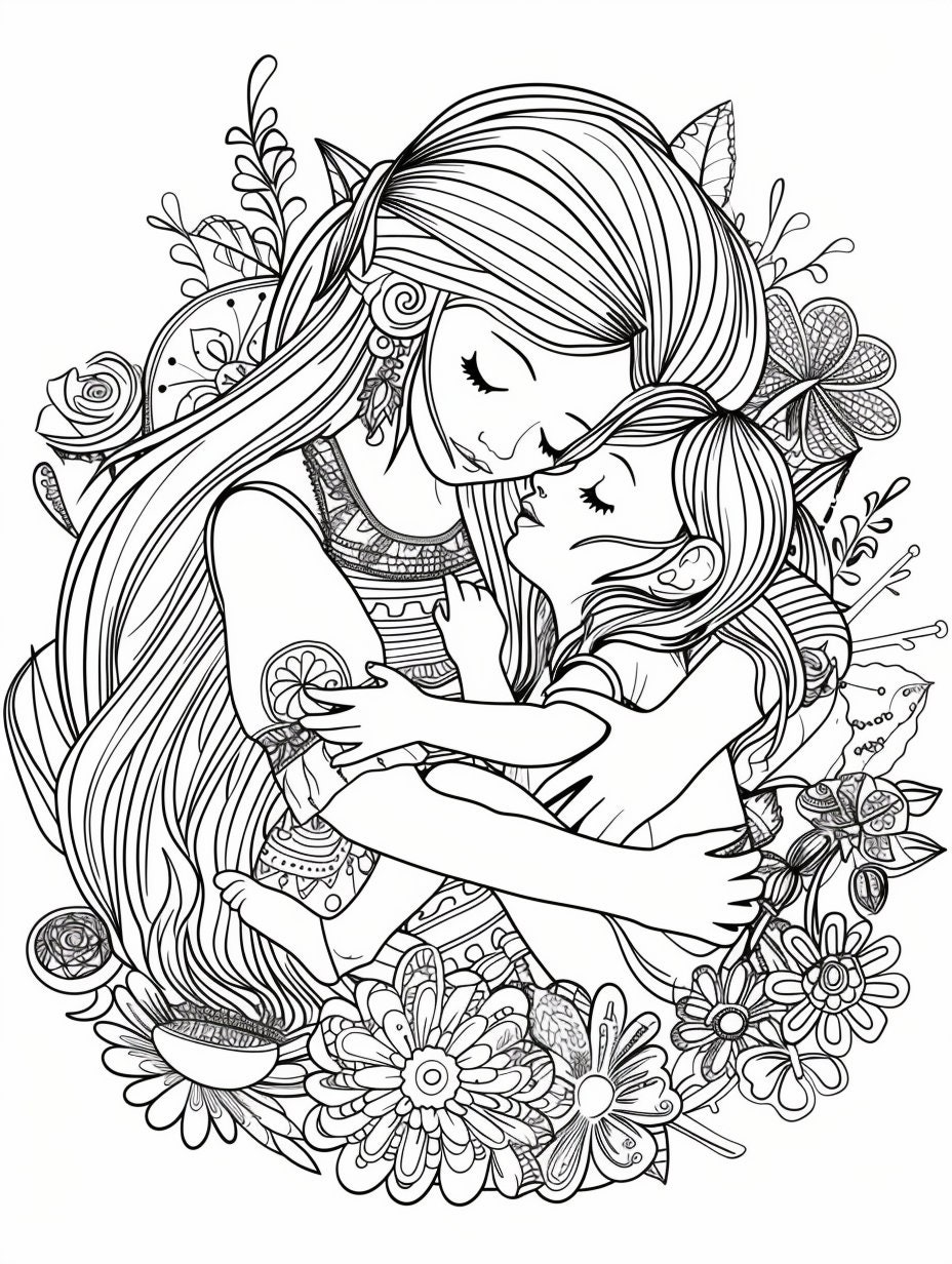 Celebrate Mom 150 Printable Mother's Day Coloring Pages Instant ...