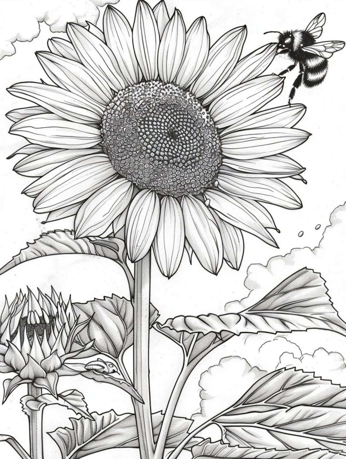 Embrace the Sunshine Nearly 200 Sunflower Coloring Pages Printable ...
