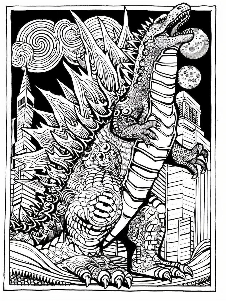 Color the Legendary Kaiju! Over 200 Godzilla Coloring Pages - Printable ...
