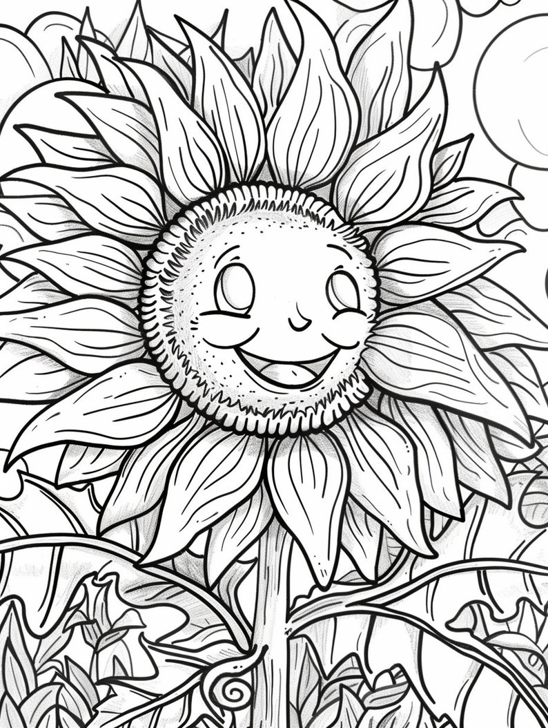 Embrace the Sunshine! Nearly 200 Sunflower Coloring Pages - Printable ...