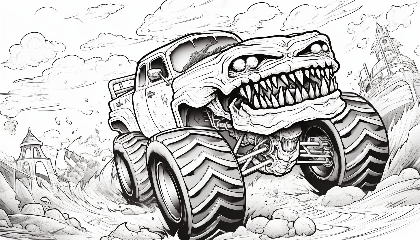 Over 90 Monster Truck Coloring Pages: Fuel Your Creativity! - Etsy