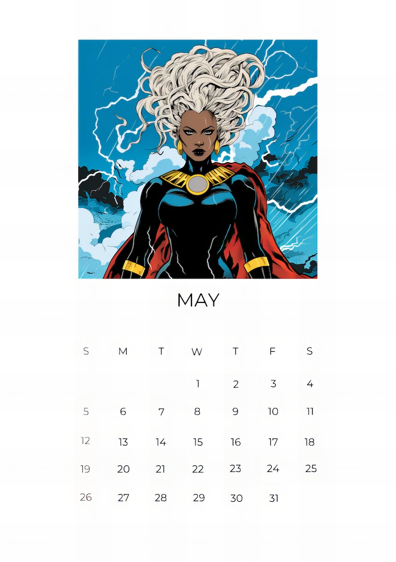 Storm 2024 Printable Calendar Marvel's X-men - Etsy