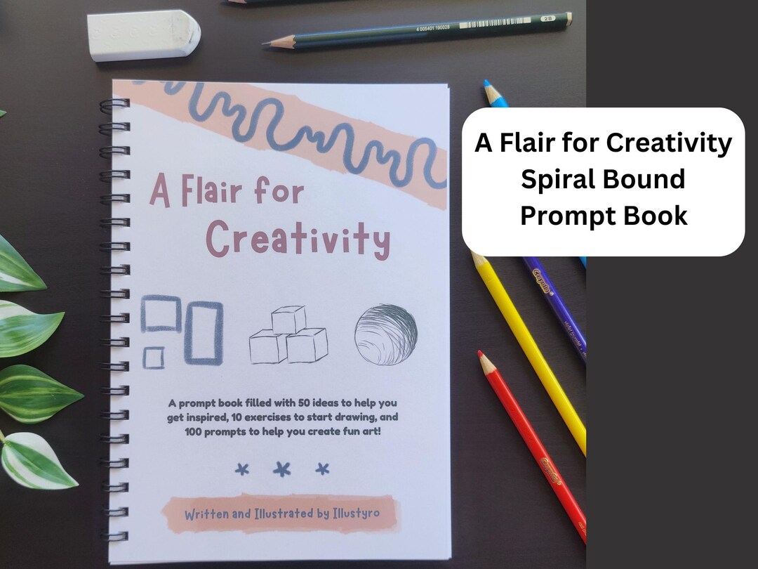 A Flair for Creativity Spiral Bound, Prompt Book, Creativity Workbook ...