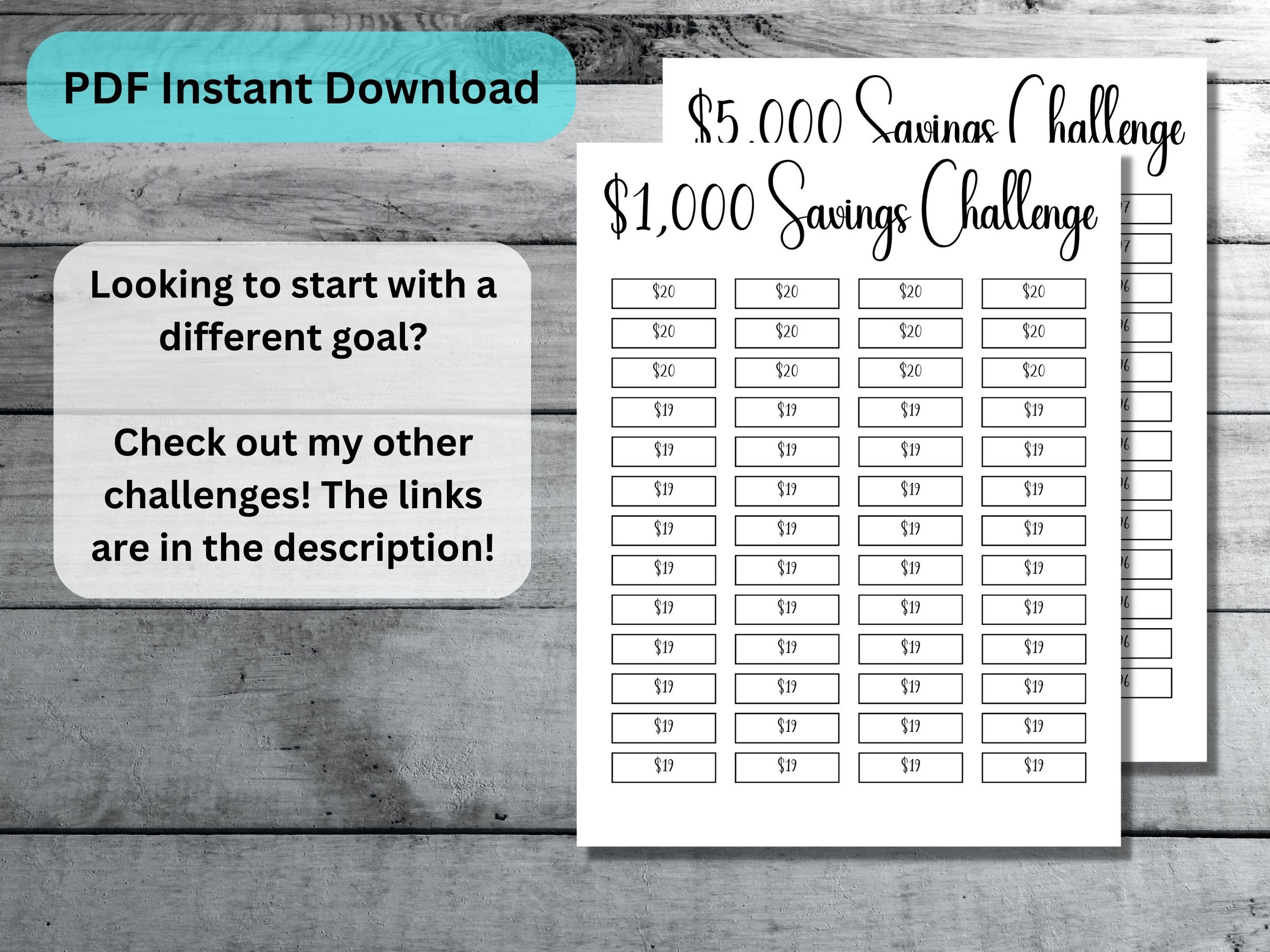 100 a Week Savings Goal Tracker Save 100 a Week for a Full Year - Etsy