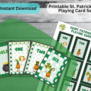 Saint Patricks Day Printable Playing Card Set Children's Games, Party ...