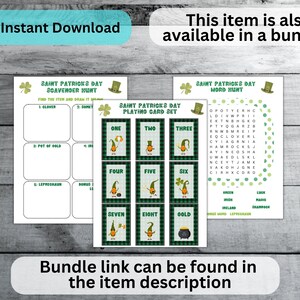 Saint Patricks Day Printable Playing Card Set Children's Games, Party ...