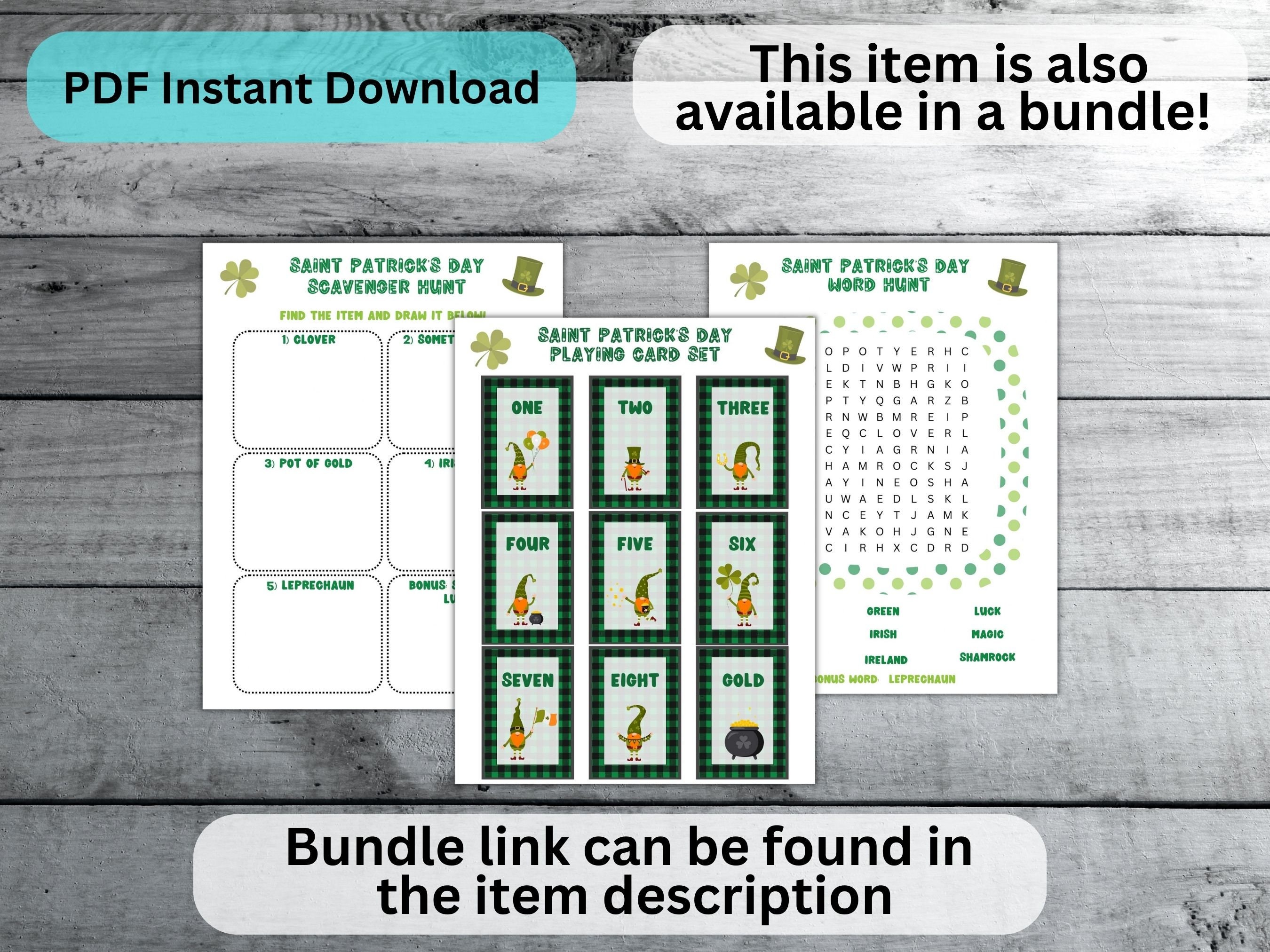 Saint Patricks Day Printable Playing Card Set Children's Games, Party ...