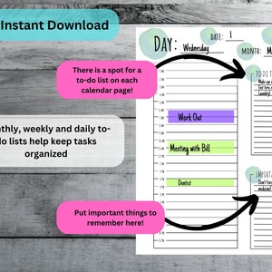 Colorful Calendar Bundle Monthly, Weekly, Daily Planner Set - Etsy