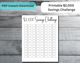 52 Week Savings Challenge - Etsy
