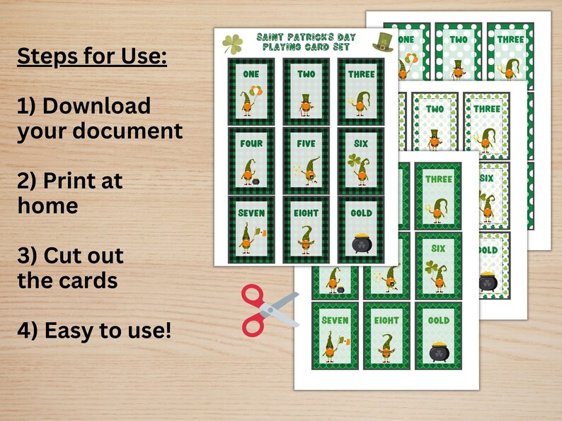 Saint Patricks Day Printable Playing Card Set - Etsy