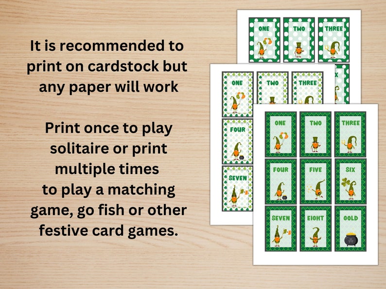 Saint Patricks Day Printable Playing Card Set - Etsy