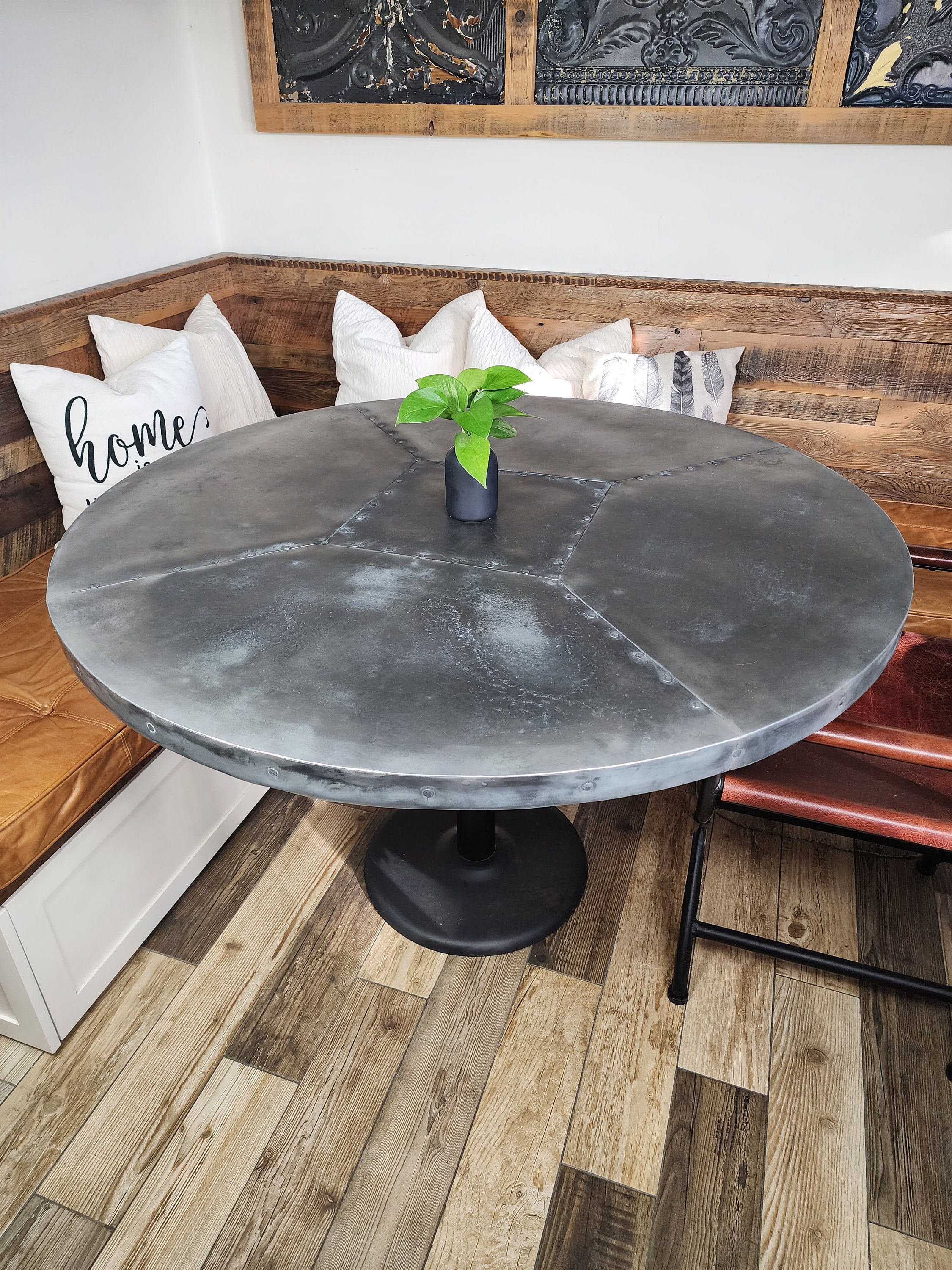 Round Table/zinc Table/metal Table/dining Table/bistro Table/coffee ...