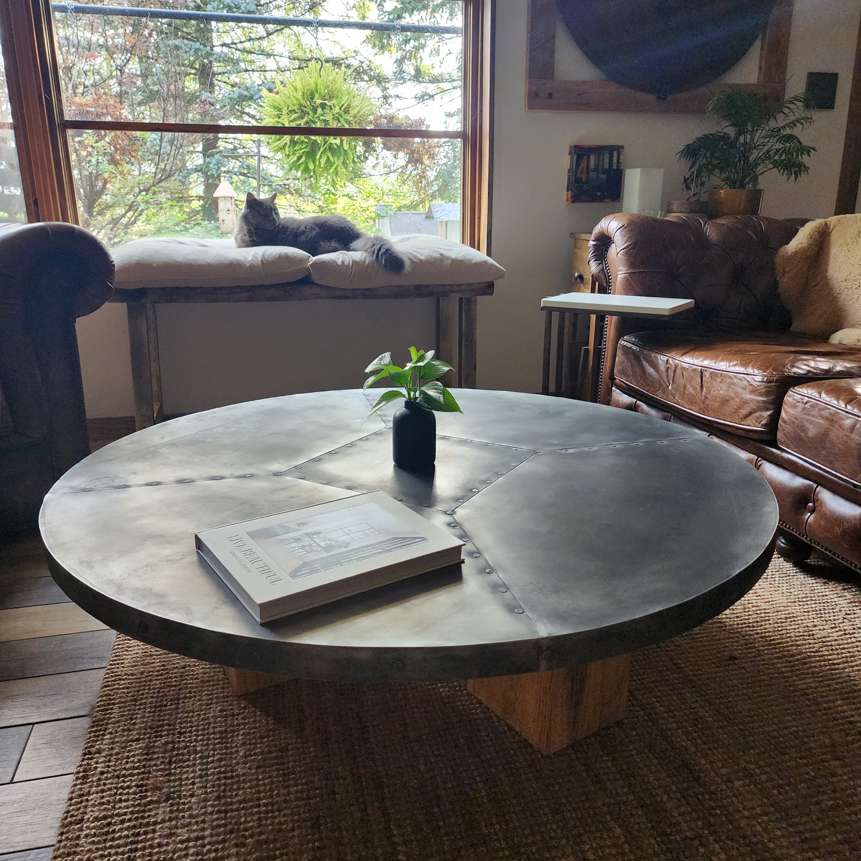 Round Table/zinc Table/metal Table/dining Table/bistro Table/coffee ...