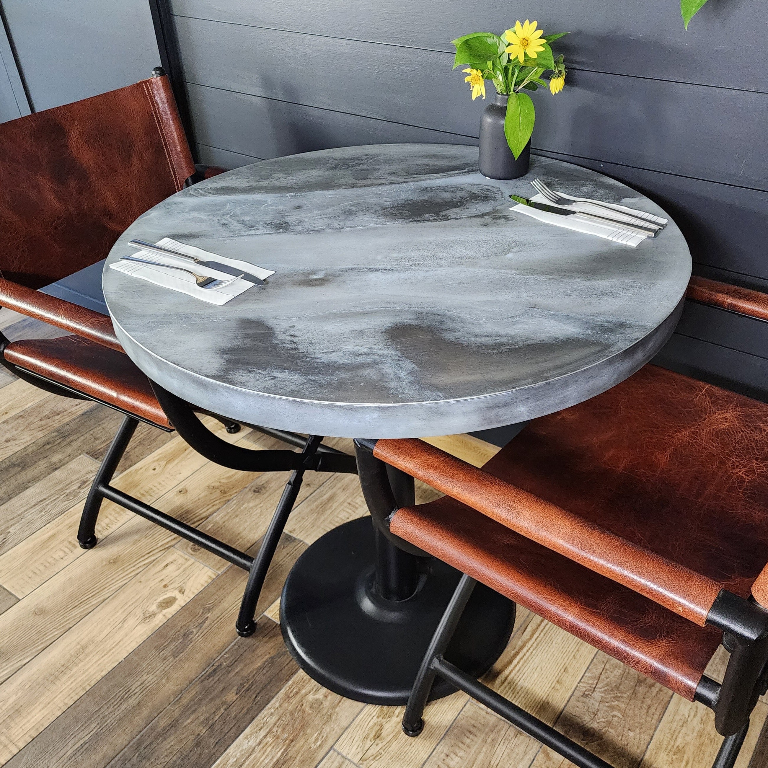 Round Table/zinc Table/metal Table/dining Table/bistro Table/coffee ...