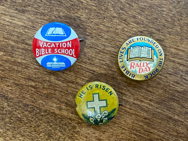 Vintage Church Pins, VBS, He is Risen, Rally Day - Etsy