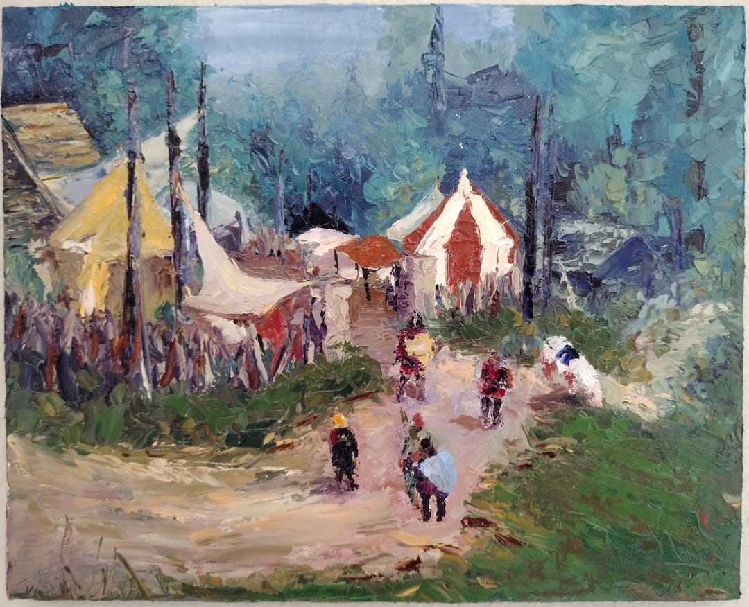 Original 8x10 Oil Painting – Medieval Encampment Scene – RPG Inspired ...