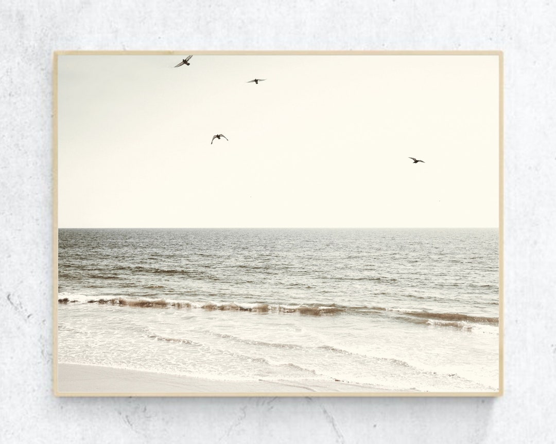 Neutral Color Beach Print Digital Download Waves Seascape Photography ...