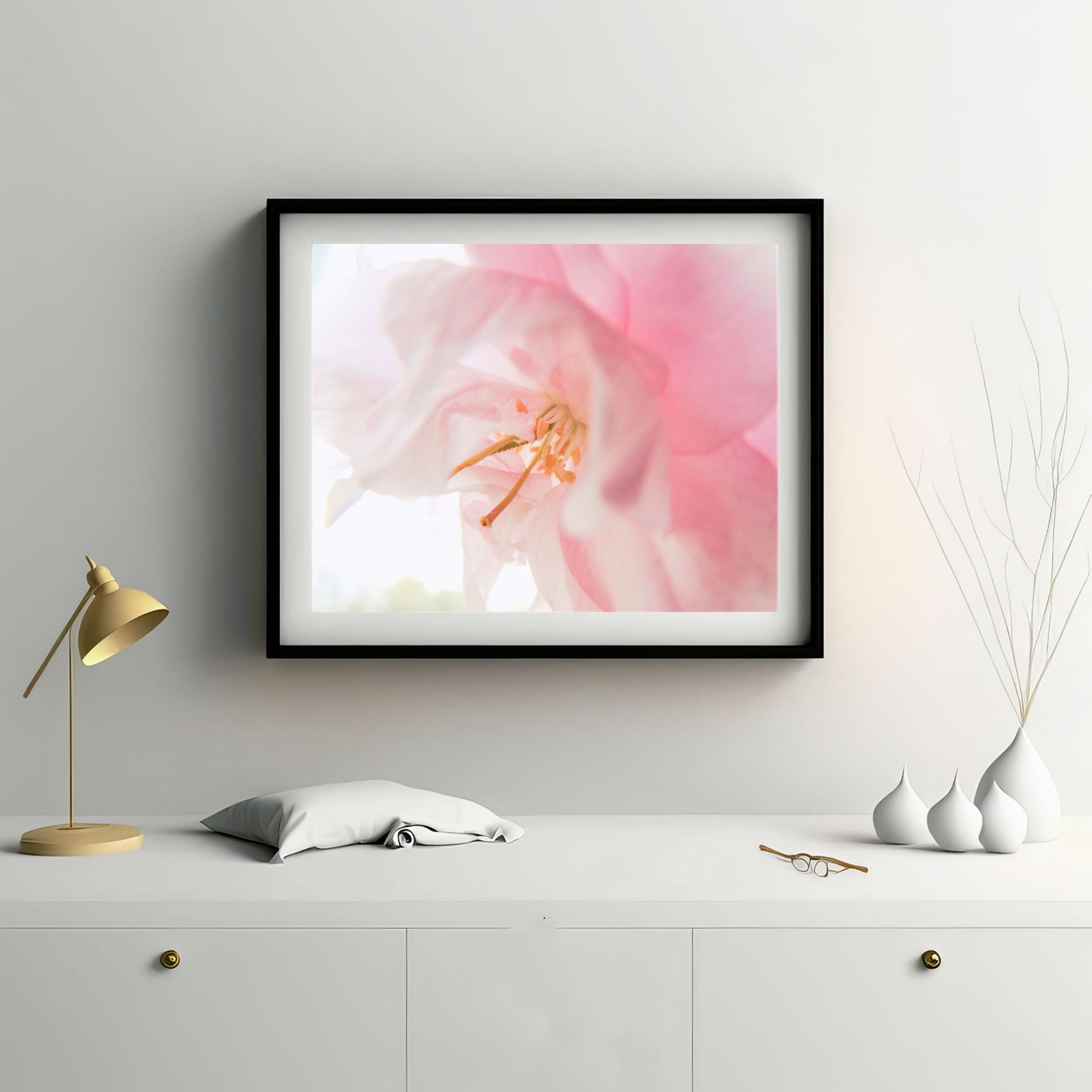 Pink Flower Photography Art Print Light Pink Flower Digital Print ...
