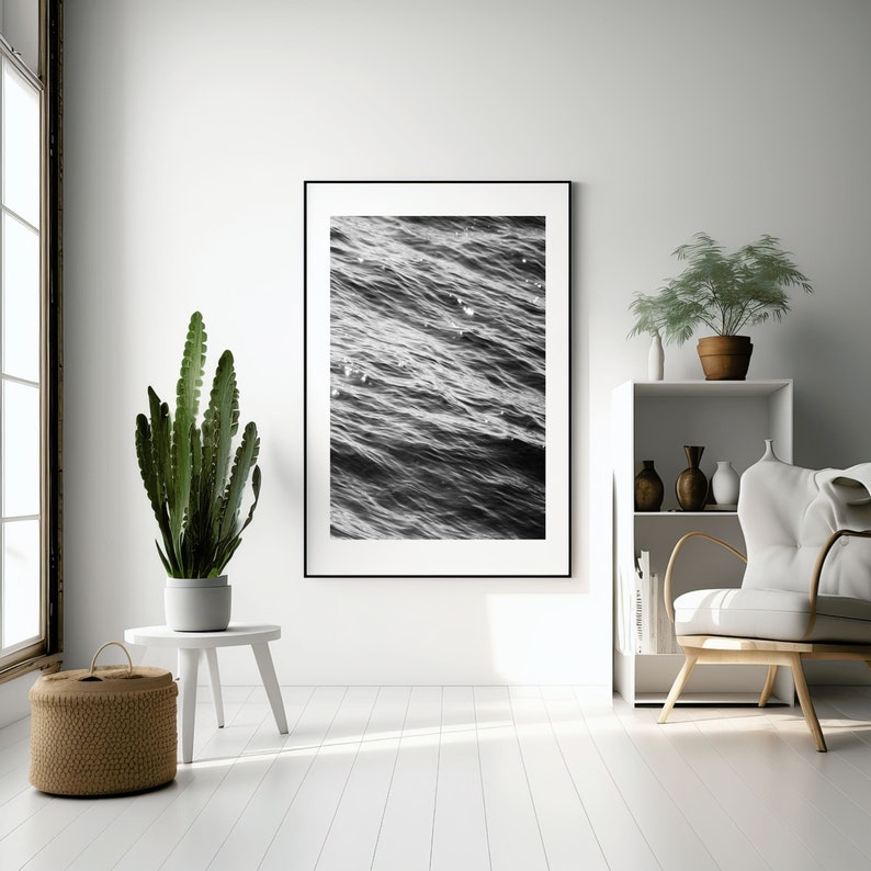 Black White Waves Print Digital Download Black and White Waves Seascape ...
