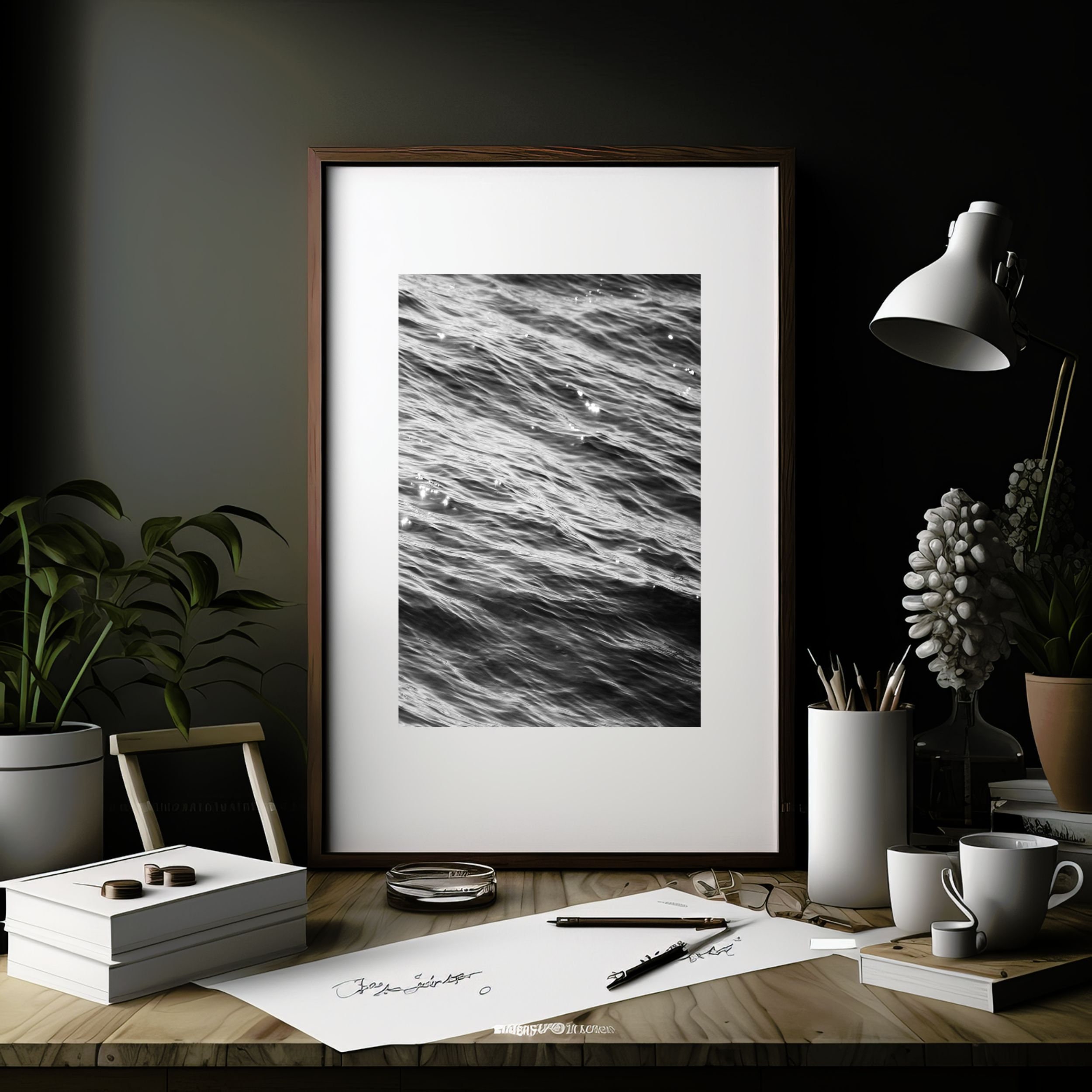 Black White Waves Print Digital Download Black and White Waves Seascape ...