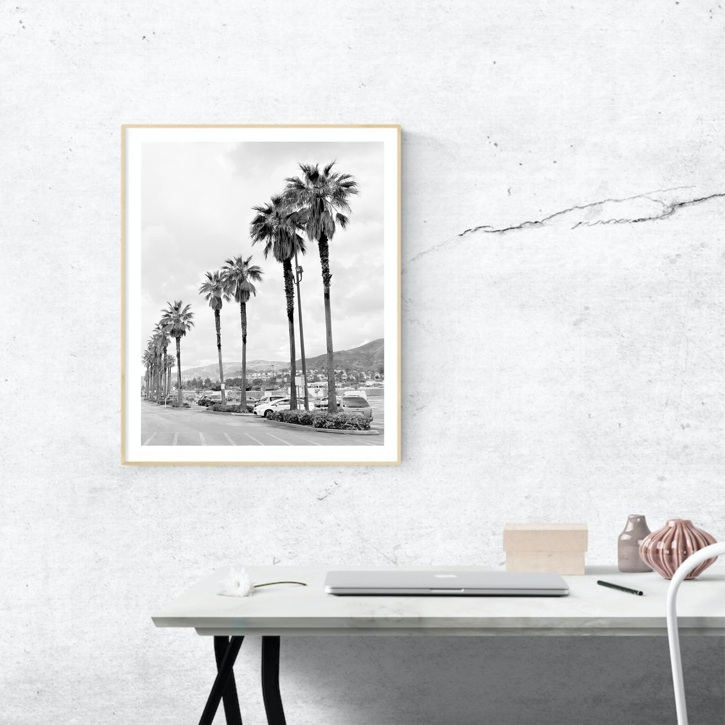 Black And White Palm Tree Print Black White Palm Photography Digital