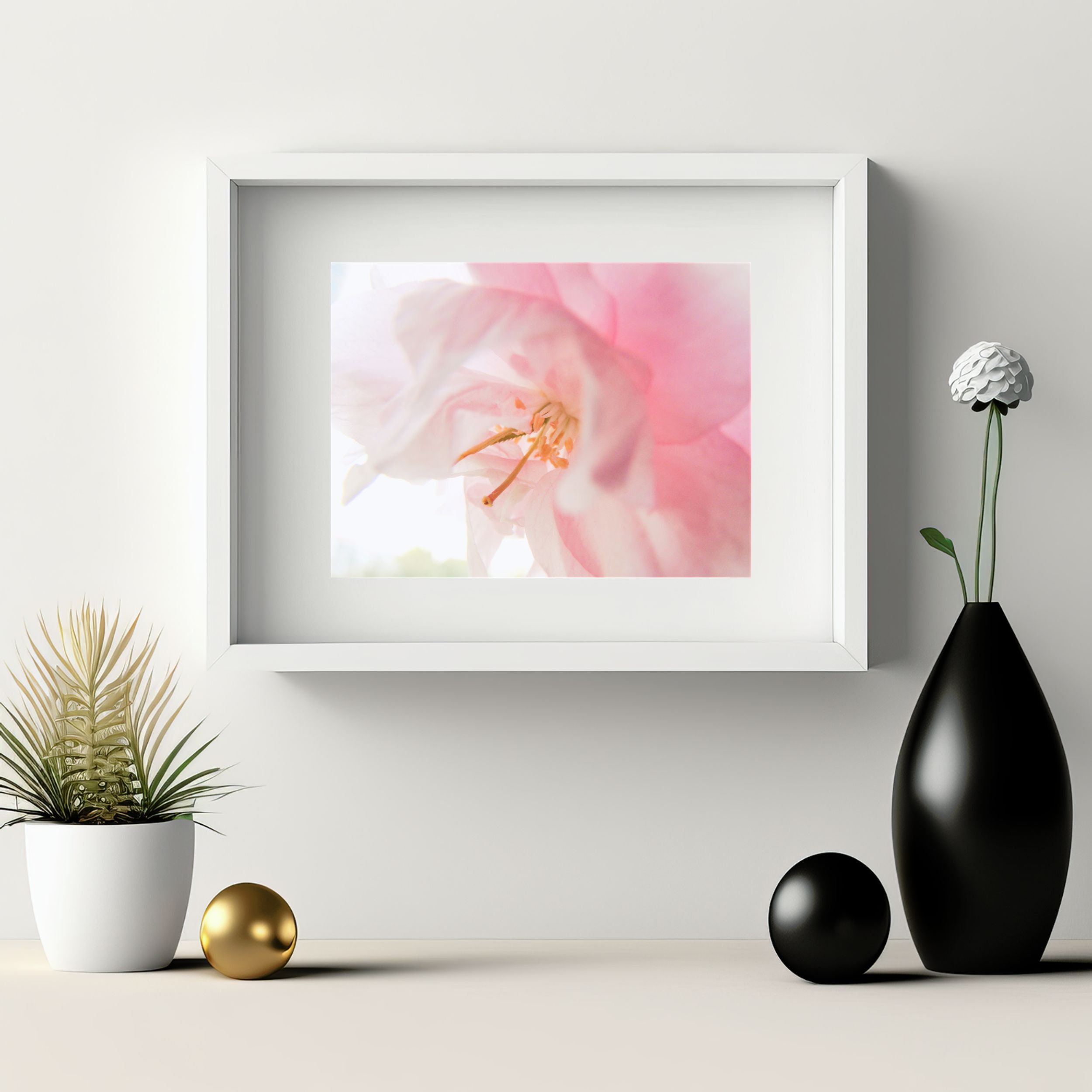 Pink Flower Photography Art Print Light Pink Flower Digital Print ...
