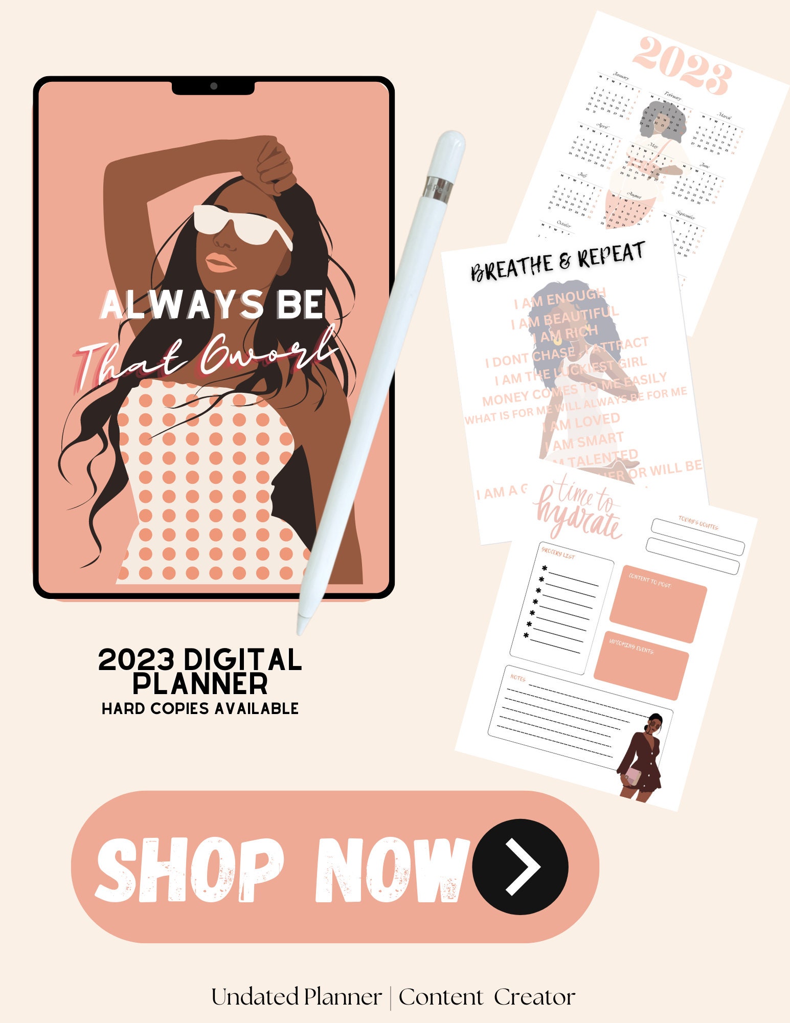 2023 Digital Planner BE THAT GWORL Daily, Weekly & Monthly Planner ...