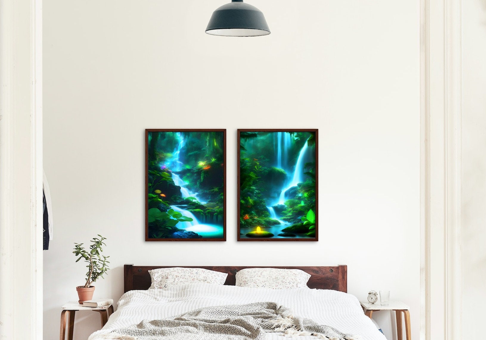 Printable Waterfall Wall Art, Colorful Downloadable Waterfall Wall ...