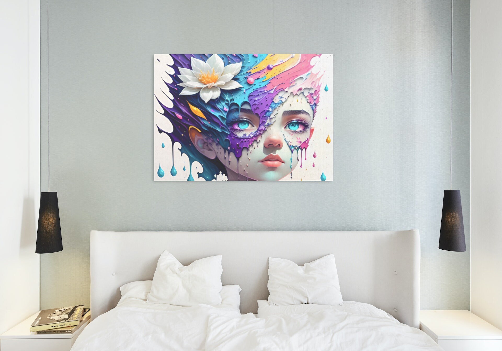 Abstract Splatter Paint Printable Wall Art, Multicolor Downloadable ...