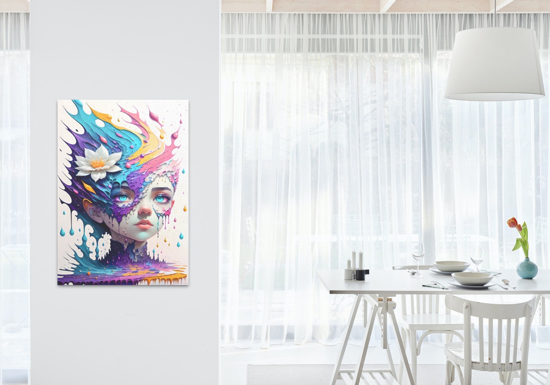 Abstract Splatter Paint Printable Wall Art, Multicolor Downloadable ...
