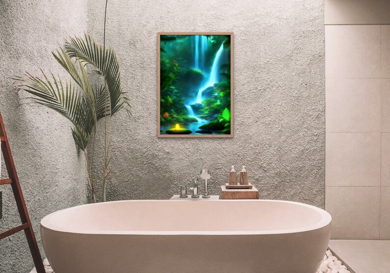 Printable Waterfall Wall Art Colorful Downloadable Waterfall - Etsy