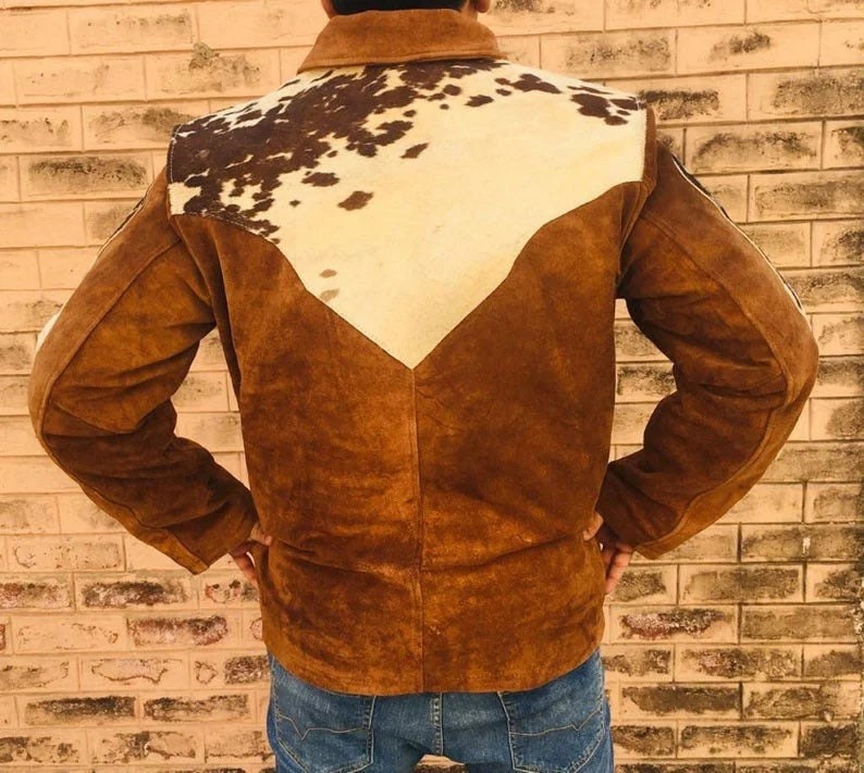 Mens Native American Leather Jacket Suede Handmade Indian Buckskin and ...