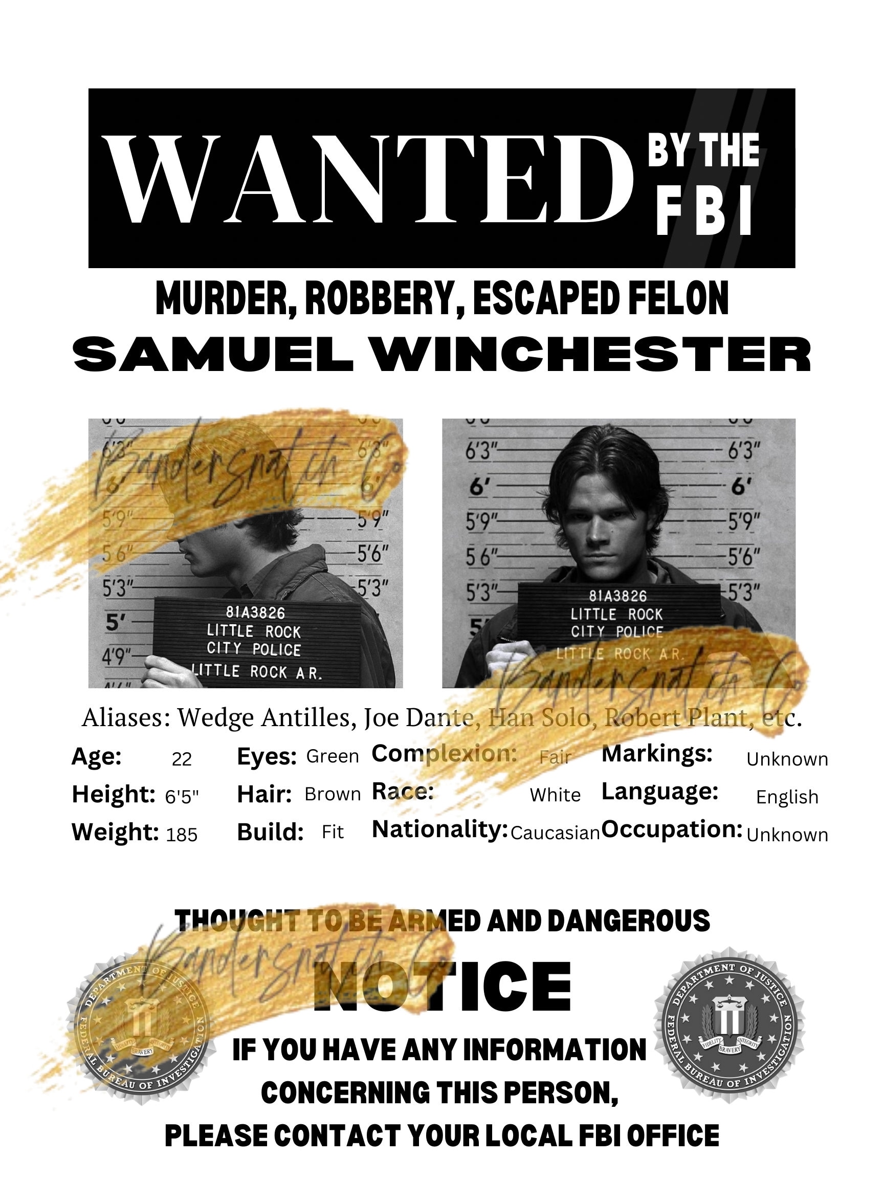Sam and Dean Winchester Wanted Posters, Supernatural, Download - Etsy