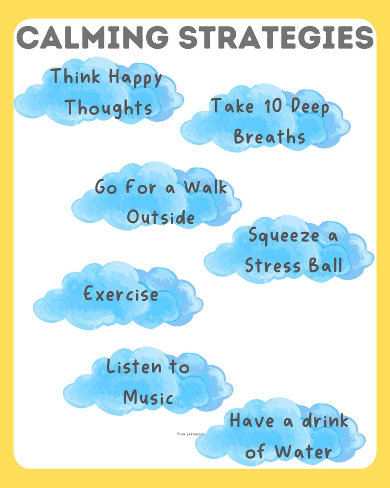 Calming Corner Poster Package/anxiety Relief/mental Heath/classroom ...